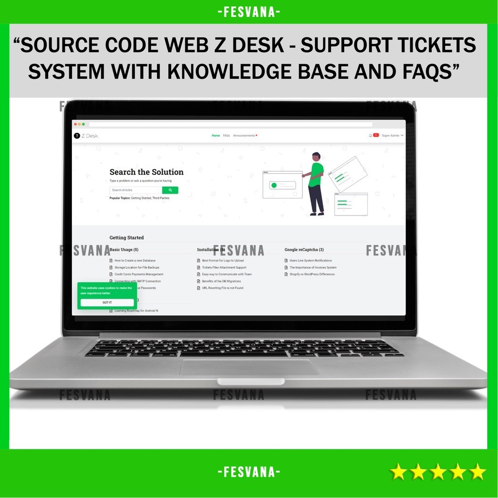Jual SOURCE CODE APLIKASI WEB Z DESK - SUPPORT TICKETS SYSTEM WITH KNOWLEDGE BASE AND FAQS D91 ...