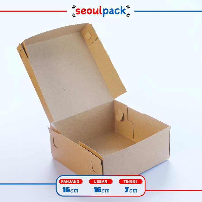Jual Dus Snack Box R6 16x16 Kraft 275gsm (100pcs) - Box Roti, Box Snack ...