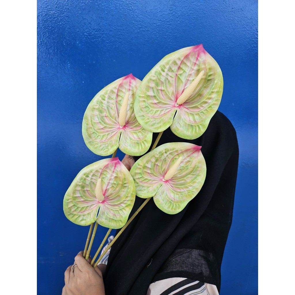 Jual BUNGA ARTIFICIAL ANTHURIUM AFFORDABLE SEMI LATEX TROPIS CERAH ...