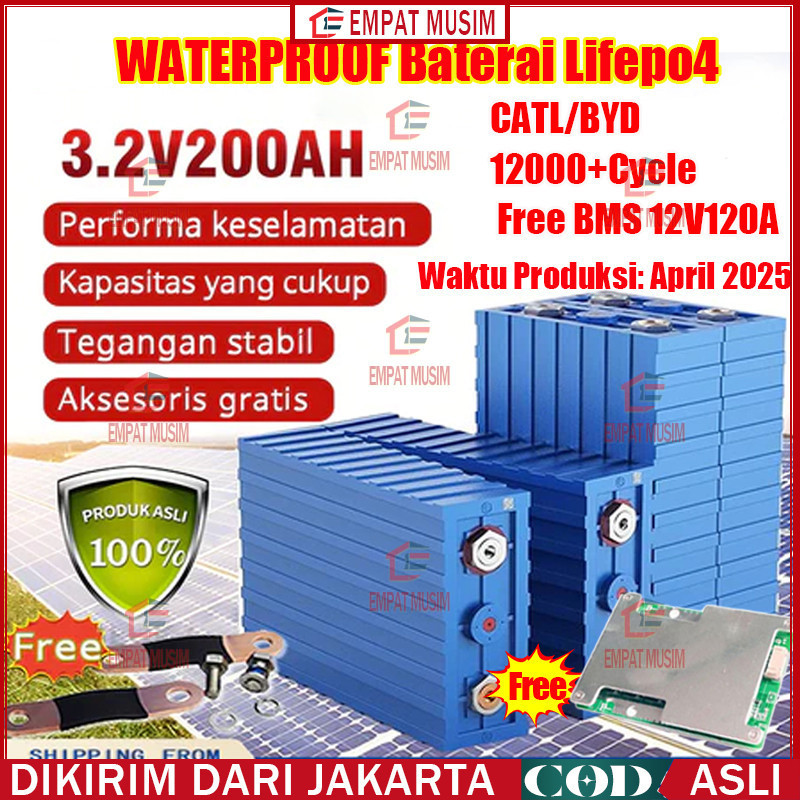 Jual 2025 Baterai 【12000+Cycle】BMS Barang baru Baterai Lifepo4【 CATL 200AH Baterai】Baterai Surya ...