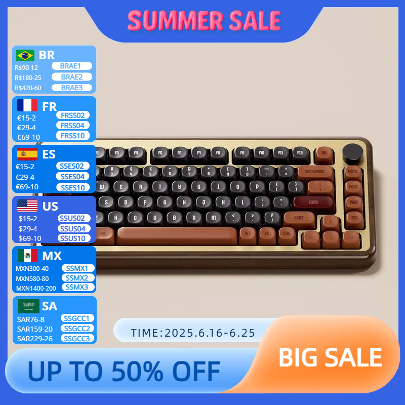 Jual Akko MU02 75% Mountain Seclusion Wooden Mechanical Keyboard RGB ...