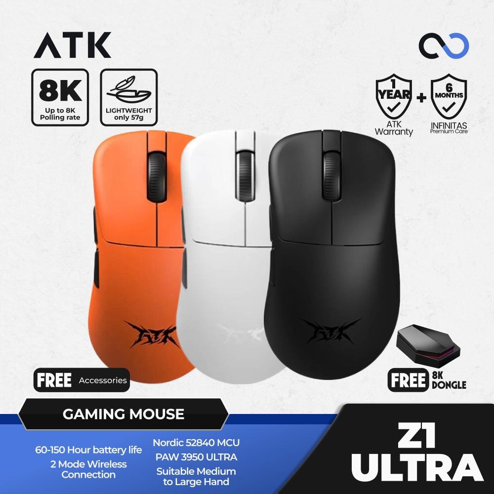 Jual VGN ATK Z1 Ultra 8K Wireless Ultra Light Weight Ergonomic Gaming Mouse | Shopee Indonesia
