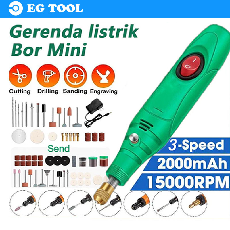 Jual Gerenda listrik Bor Mini 132/27PCS 12V DC 15000 RPM Mini Drill ...