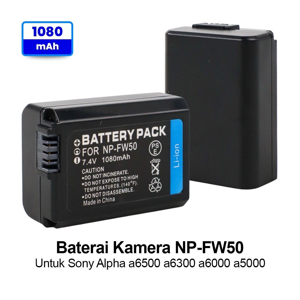 Jual Baterai Kamera NP-FW50 for Sony Alpha a6500 a6300 a6000 a5000 | Shopee Indonesia