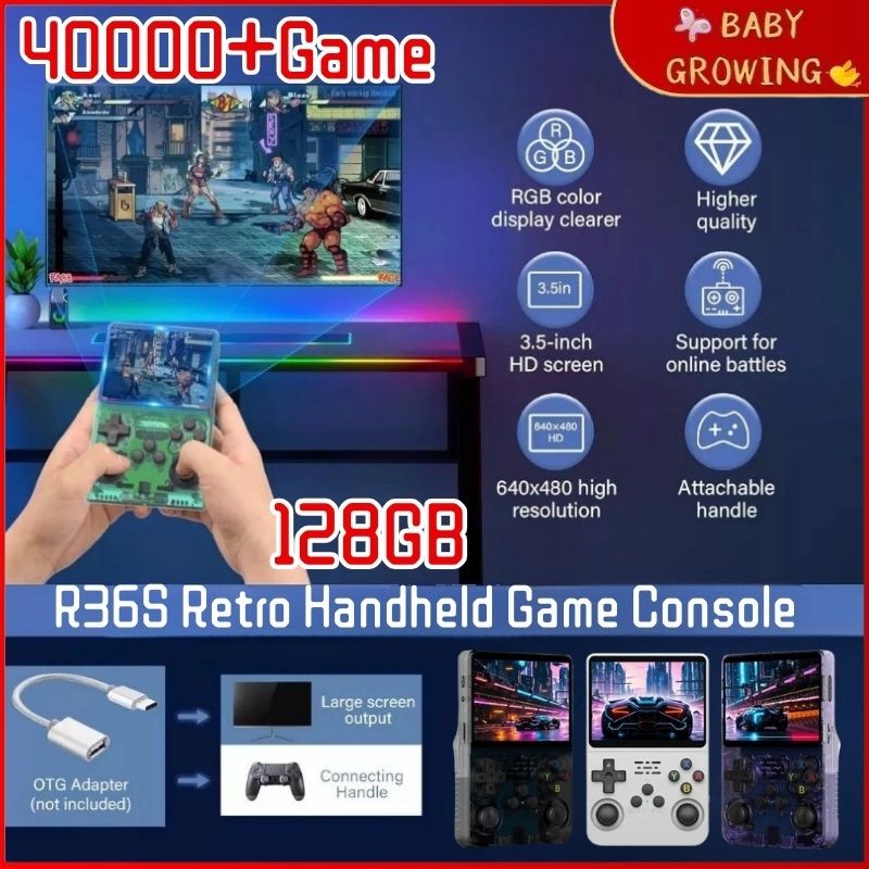 Jual [40000+Game] Original R36S Handheld Game Console Retro Linux+ Open ...