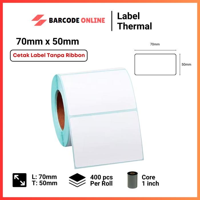 Jual Label Thermal 70 x 50 mm - Label Thermal 70 x 50mm Isi 400pcs ...