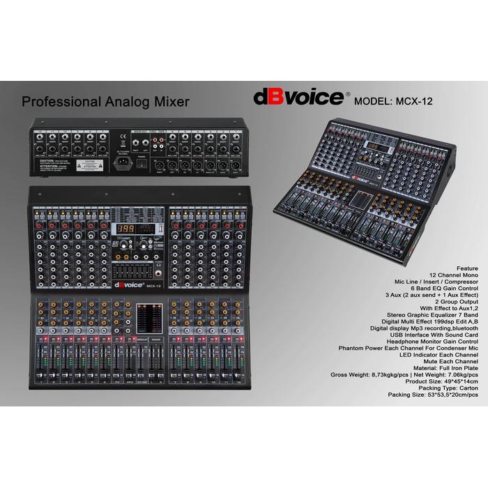 Jual Mixer dBvoice MCX12 199Dsp Effect Analog 6Tone Original Mcx ...