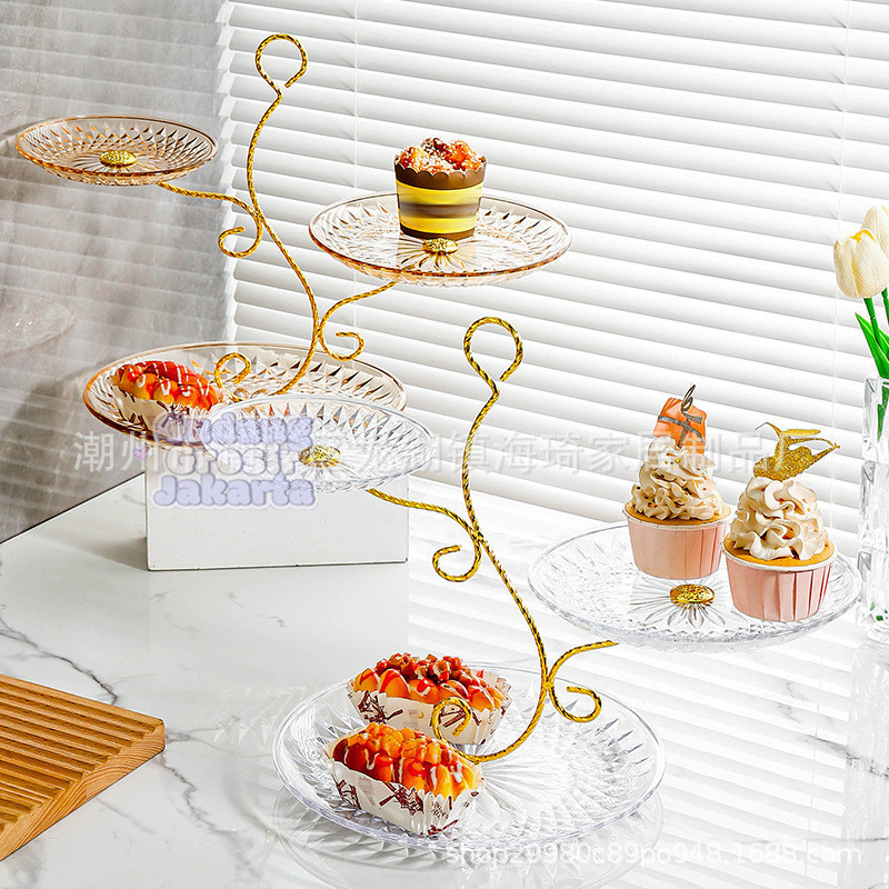 Jual Cake Tray Tier Cup Cake Stand Tempat Kue Dessert 3 Susun | Shopee ...