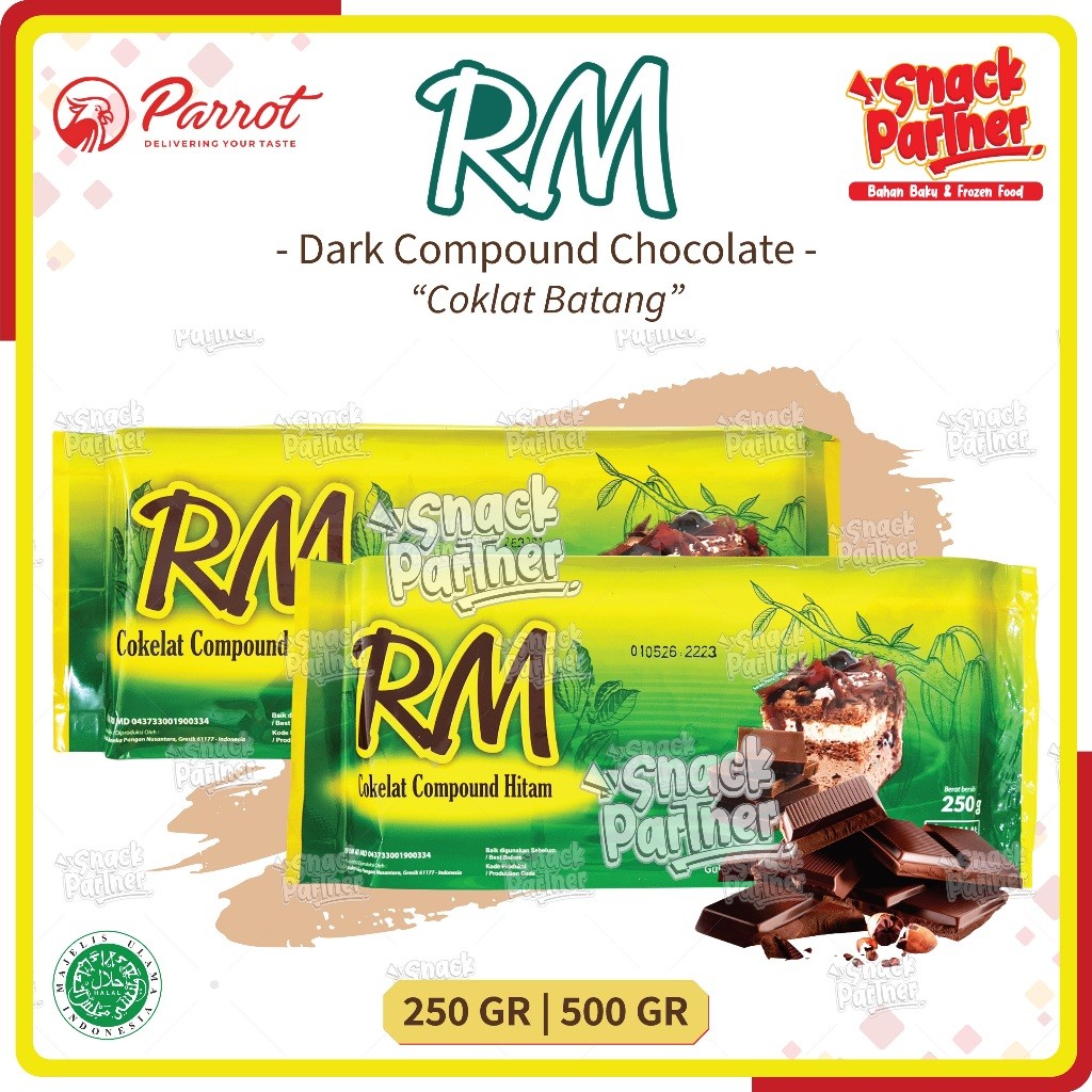 Jual RM Dark Chocolate Compound 250 / 500 GR by Parrot - Coklat Choco ...
