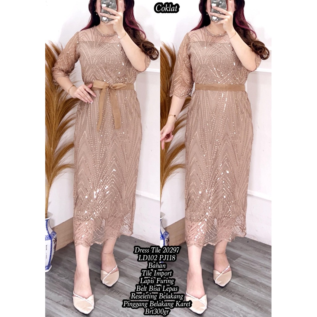 Jual NEW DRES TILE 20297 300GRAM#REALPICT | Shopee Indonesia