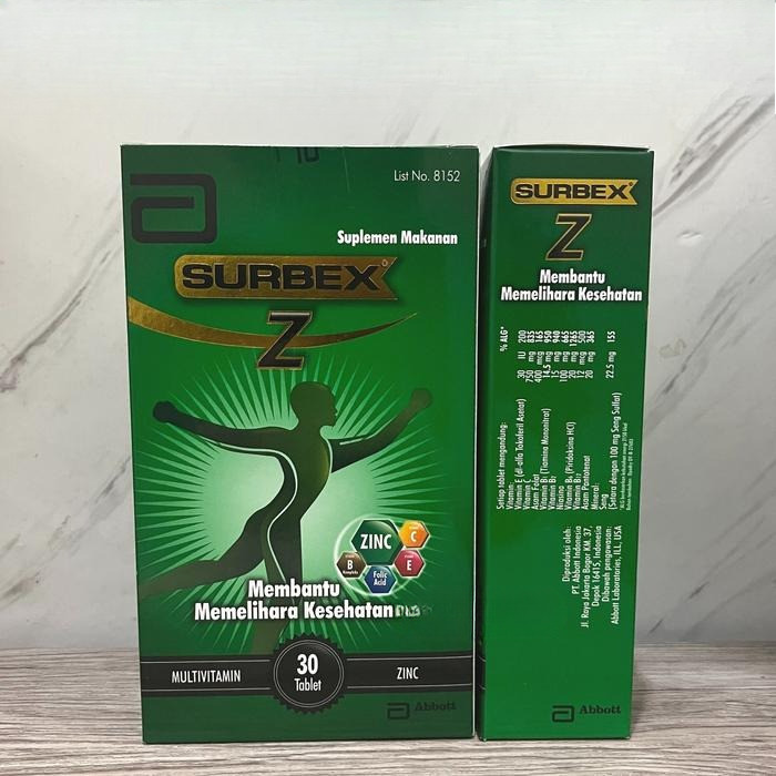 Jual Abbott Surbex Z box 30 tablet Memelihara Stamina Daya Tahan Tubuh ...