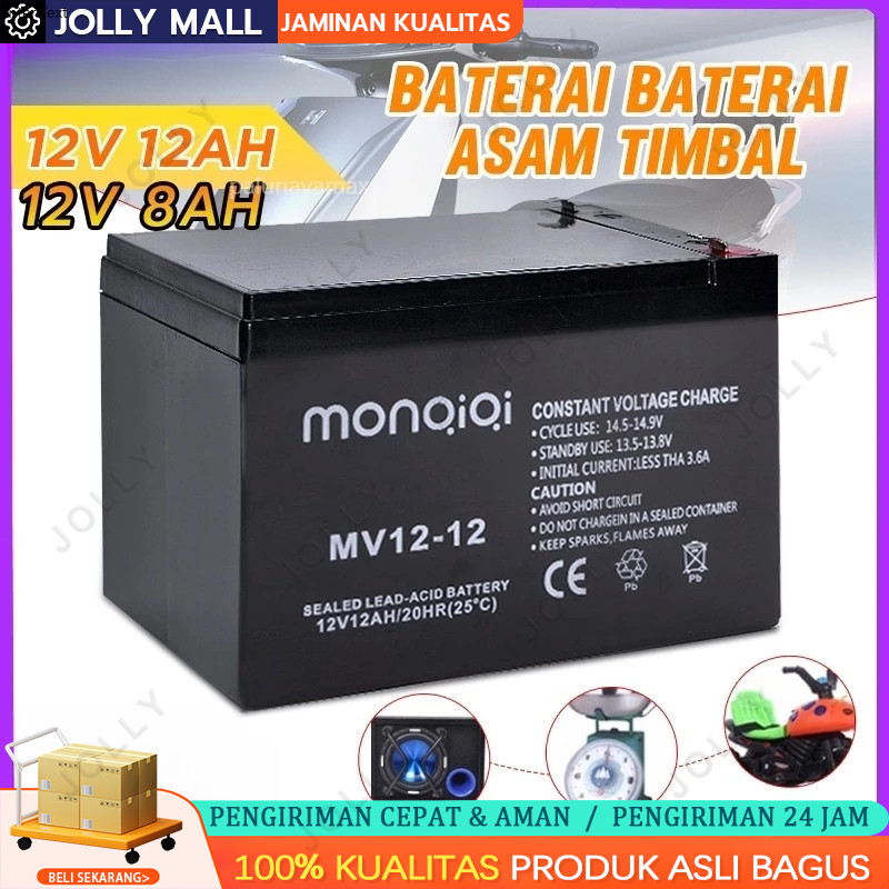 Jual Aki 12V 8AH 12v 12ah Kering Genset Aki UPS SMT Baterai UPS Batere ...