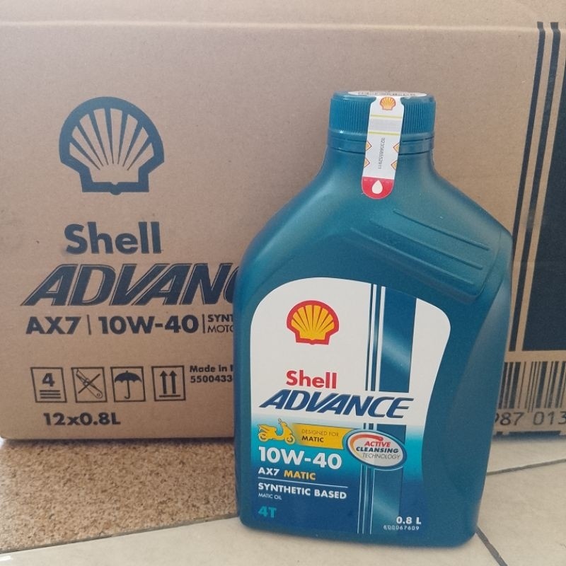 Jual ntpmotor AX7 10w40 MATIC 800 SHELL BIRU MATIC 0,8L | Shopee Indonesia