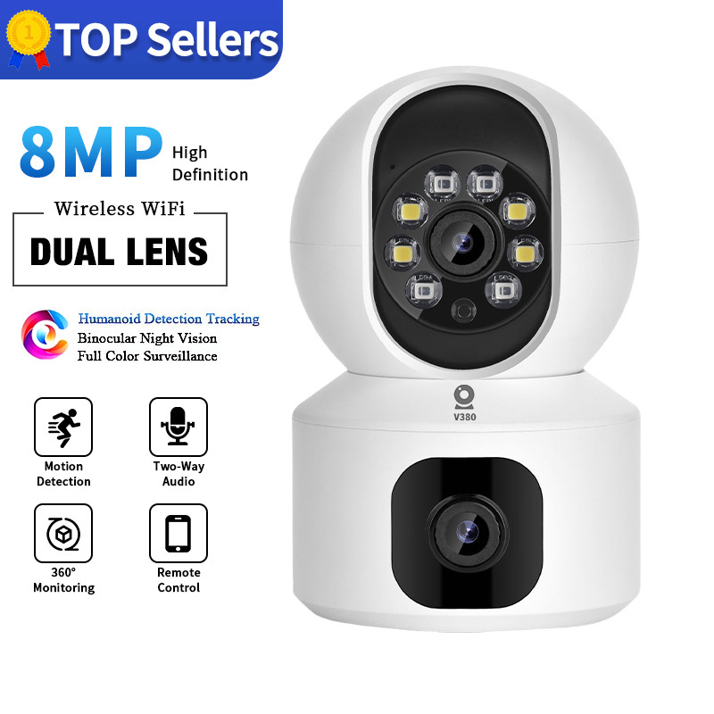 Jual V380 Pro Dual Lens CCTV Wireless Wifi 360 PTZ Full View Human Tracking Multi-User Online IP ...