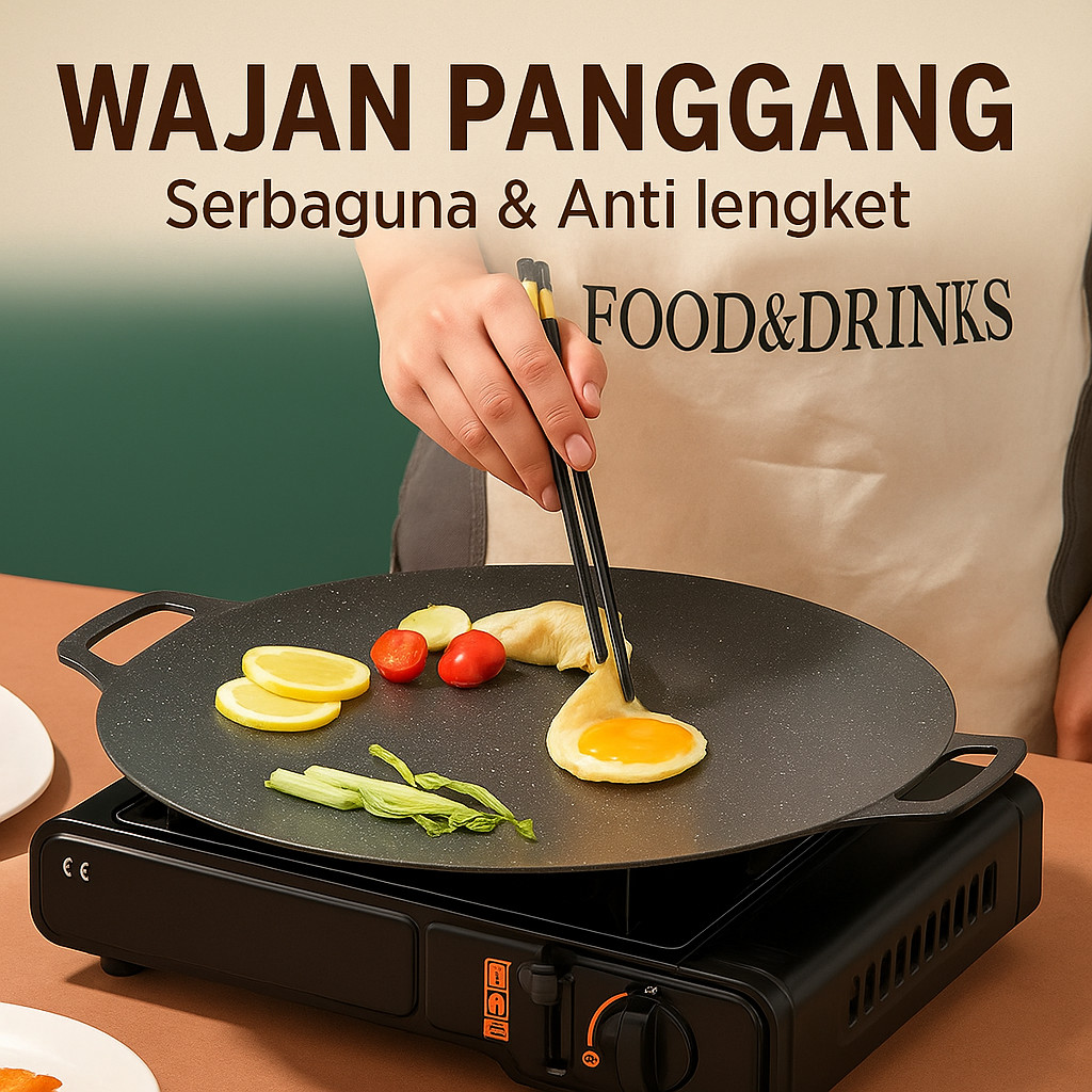 Jual PRAWON Wajan Panggangan BBQ Grill Pan Korean Wajan Bulat Anti ...