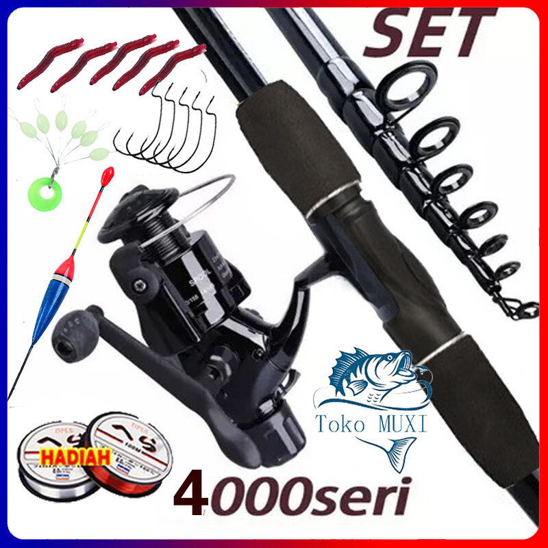 Jual MUXI pancing set joran pancing 1.8-2.7m 5.2：1GR reel pancing Memancing laut pancingan set ...