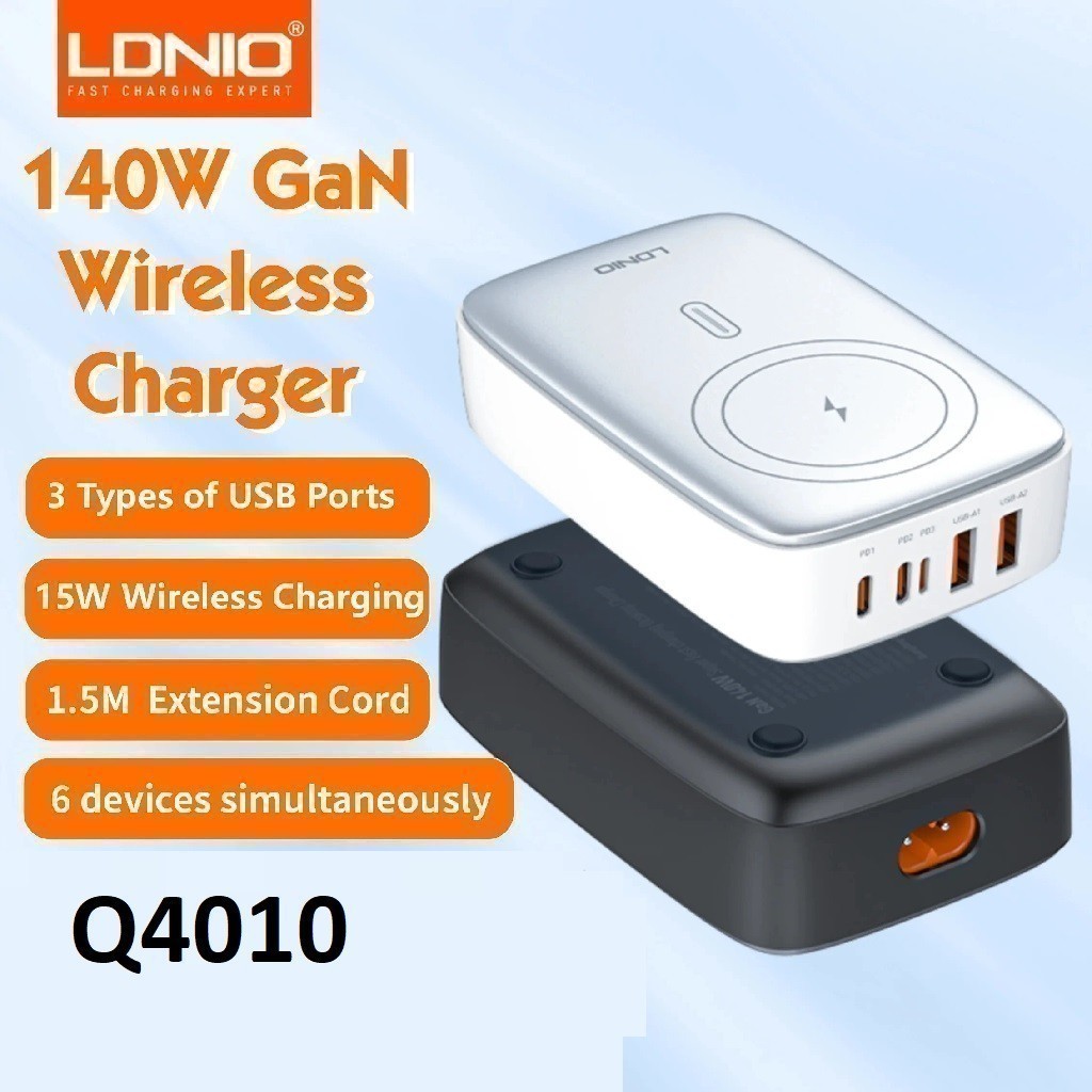 Jual GROSIRUNIK99 LDNIO Q4010 - 6-in-1 Multiport Desktop Charger GaN ...