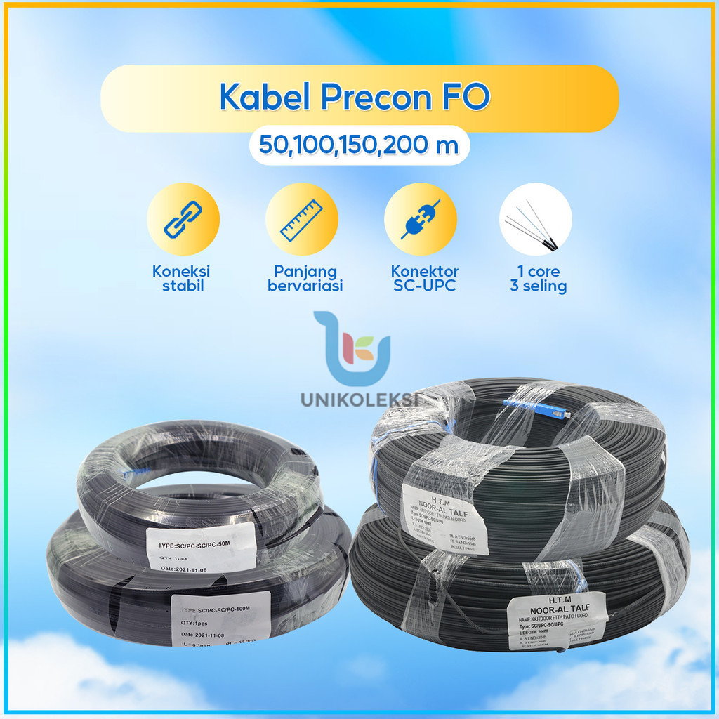 Jual [[ BEST SELLER ]]Kabel Drop Core Fiber Optik/Kabel Precon FO 100M ...