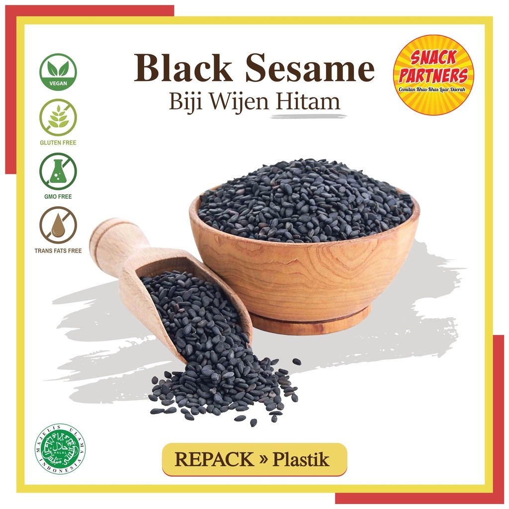 Jual BIJI WIJEN HITAM Mentah / Natural Raw Black Sesame Seeds REPACK ...