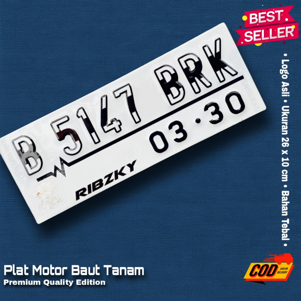 Jual Plat ANGKA motor Baut tanam PLT Motor Garis Merah - Plat Motor ...