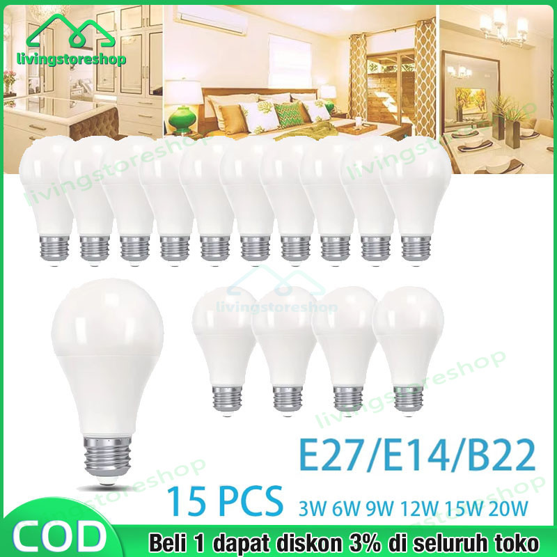 Jual Lampu Led 3w 5w 7w 9w 12w 15w 18w Bohlam / Bohlam Lampu LED Putih ...