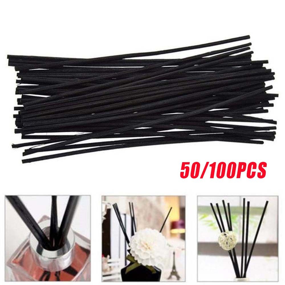 Jual Black Rattan Reed Diffuser Sticks Replacement Fiber Essential Oil ...