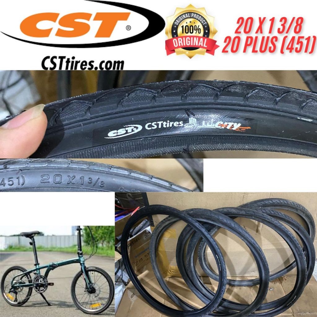 Jual CST Ban Luar 20 X 1 3/8 20 PLUS City C-1653 22 PLUS 451 Sepeda Lipat Kawat UltraLight Black ...