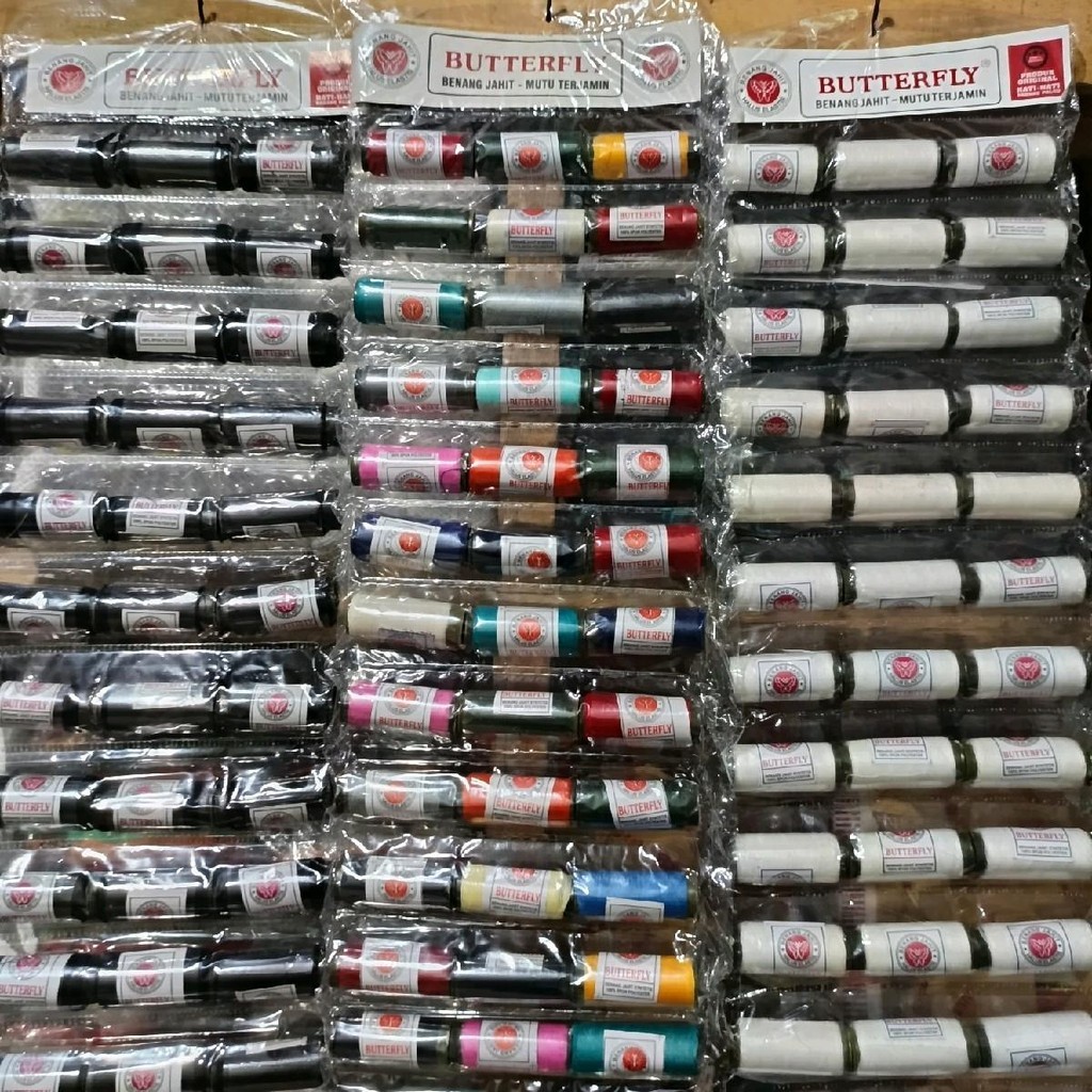 Jual Benang Jahit Benang Butterfly Benang Renteng / Renceng Hitam (36 ...