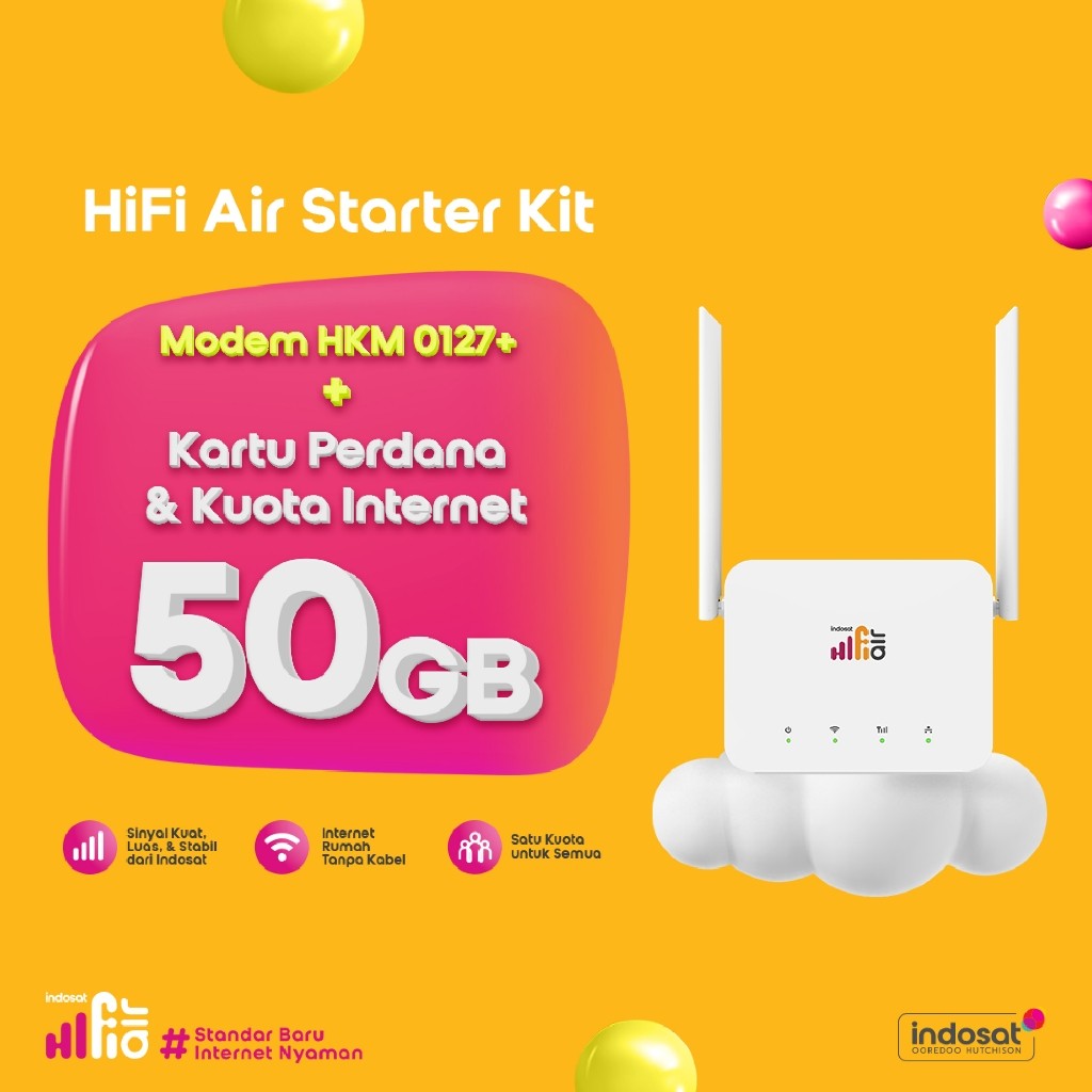 Jual Indosat HiFi Air HKM 0127 Wifi Modem 4G LTE 50Gb | Shopee Indonesia
