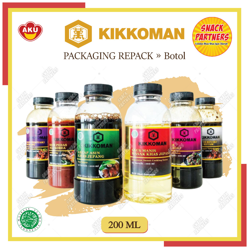 Jual KIKKOMAN Repack Botol 200 ML - Saos Saus Soy Sauce Kecap Asin ...