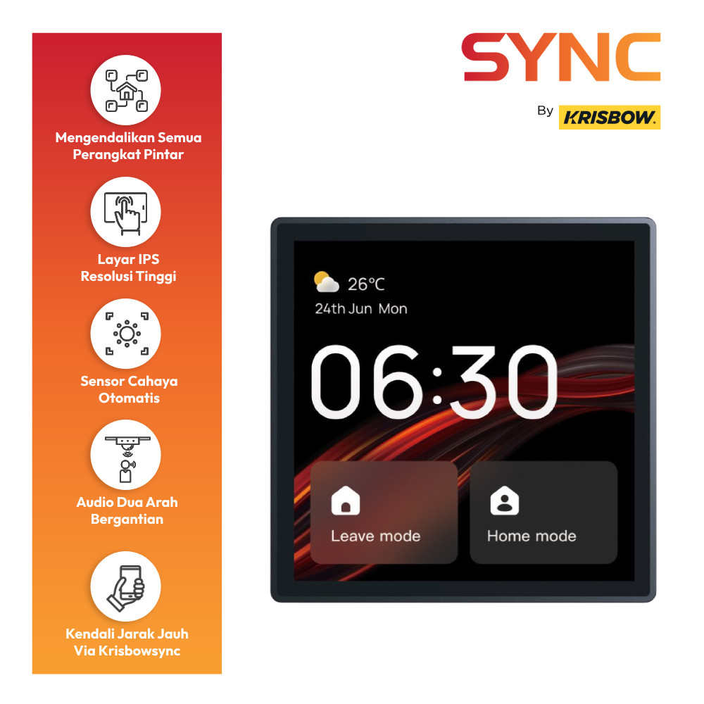 Jual Krisbow Sync Smart Wifi Kontrol Panel 4 inci - Hitam Control Panel Panel Kontrol Wireless ...