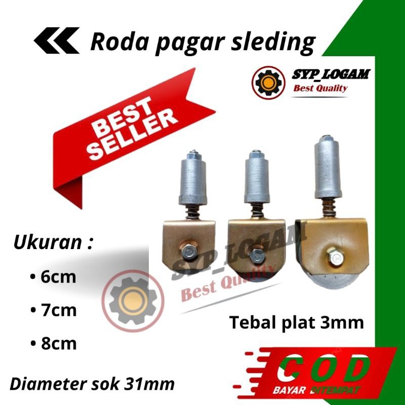 Jual Roda pagar sleding, Roda sleding besi cor super, Roda pagar ...