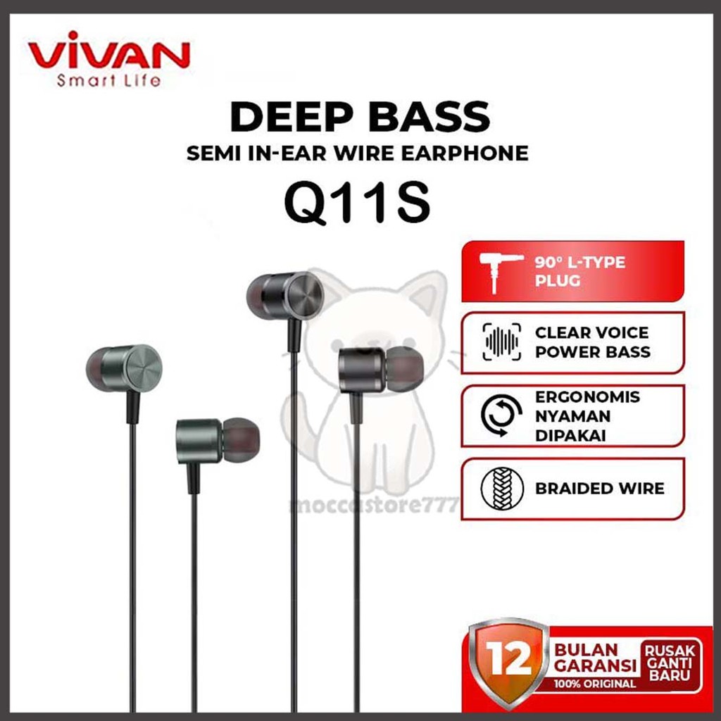 Jual VIVAN Q11S Earphone Headset Deep Bass In Ear Metal Wired Stereo ...