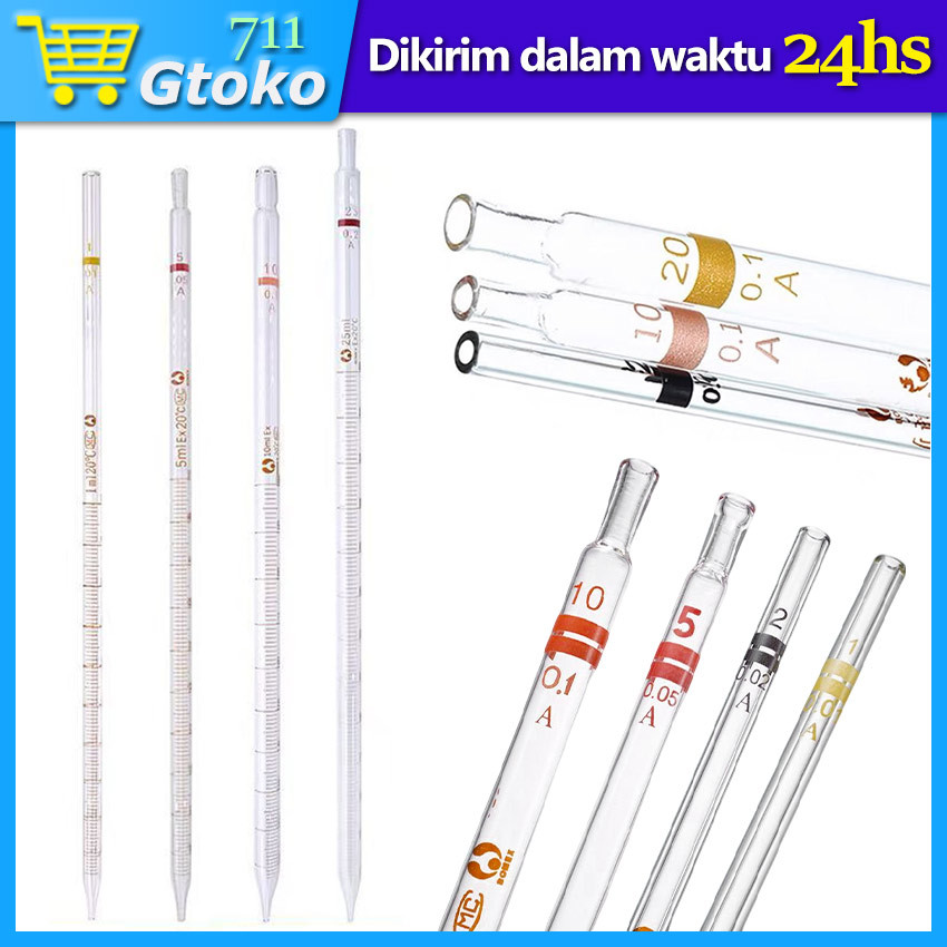 Jual Pipet Ukur Kaca Laboratorium Measuring Pipette 1ml 5ml 10ml 25ml ...