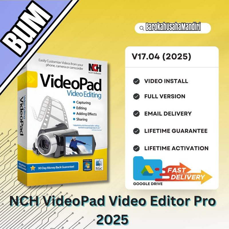 Jual NCH VideoPad Video Editor Pro 2025 v17.04 Full Version (Versi ...