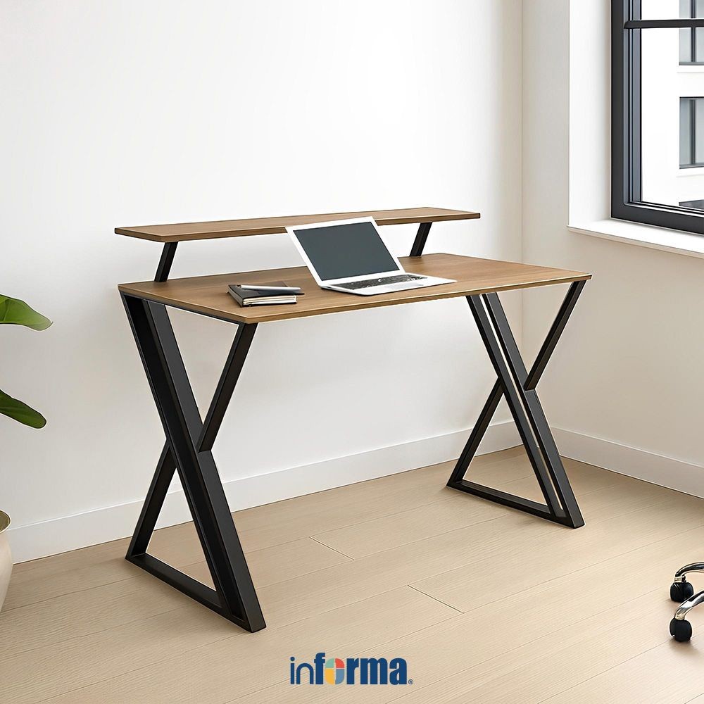 Jual Informa Brizz Meja Kantor - Hitam/Cokelat Office Table Furnitur ...