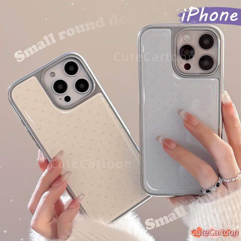 Jual Estetik Korean-Polka-Dot Bling Bling Hologram Case hp iPhone 16 13 ...