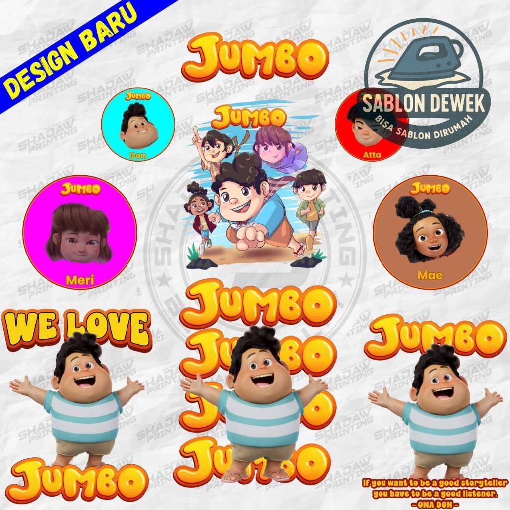 Jual SABLON setrika TEMA film JUMBO viral (STICKER ONLY) | Shopee Indonesia