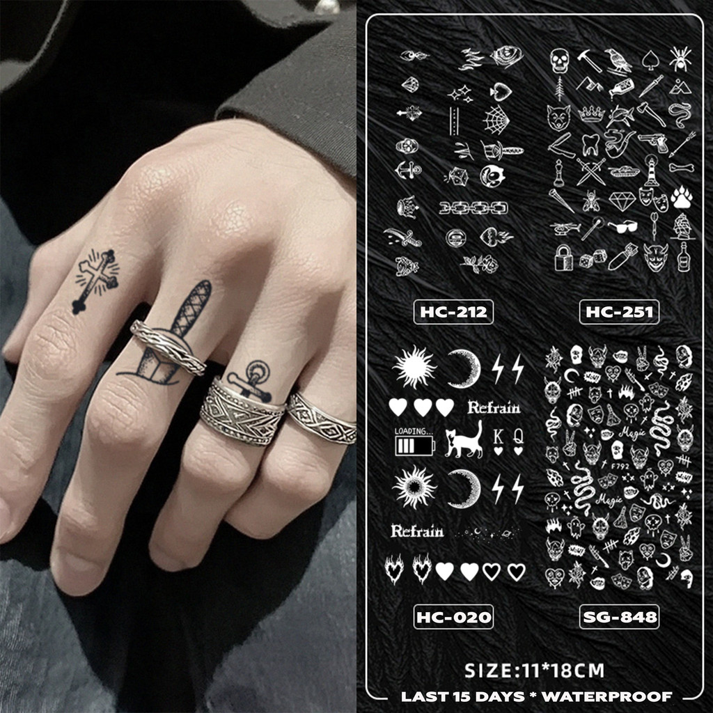 Jual Tato Semi Permanen Desain Jari, Simbol & Ikon Keren Fruit Ink ...