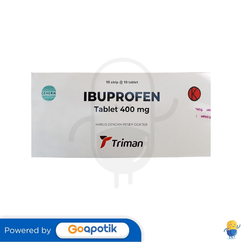 Jual Ibuprofen Triman 400 Mg Box 100 Tablet | Shopee Indonesia