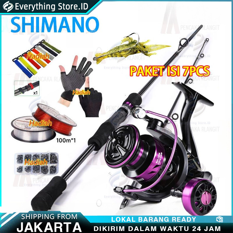Jual SHIMANO satu set reel pancing Reel Pancing Murah Kuat Power 1.65M/1.8M/2.1M Joran Pancing ...
