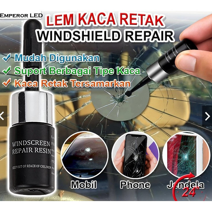 Jual Lem Kaca Anti Retak WINDSHIELD REPAIR KIT Perekat Kaca mirror ...