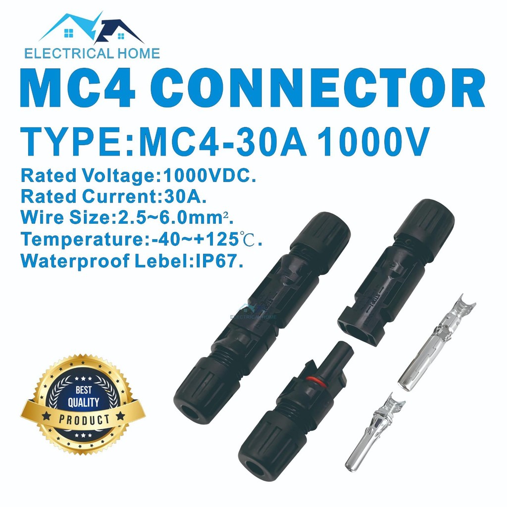 Jual MC4 Konektor Kabel Solar Panel 30A 1000V / MC4 Connector Sambungan Kabel Solar Panel Surya ...
