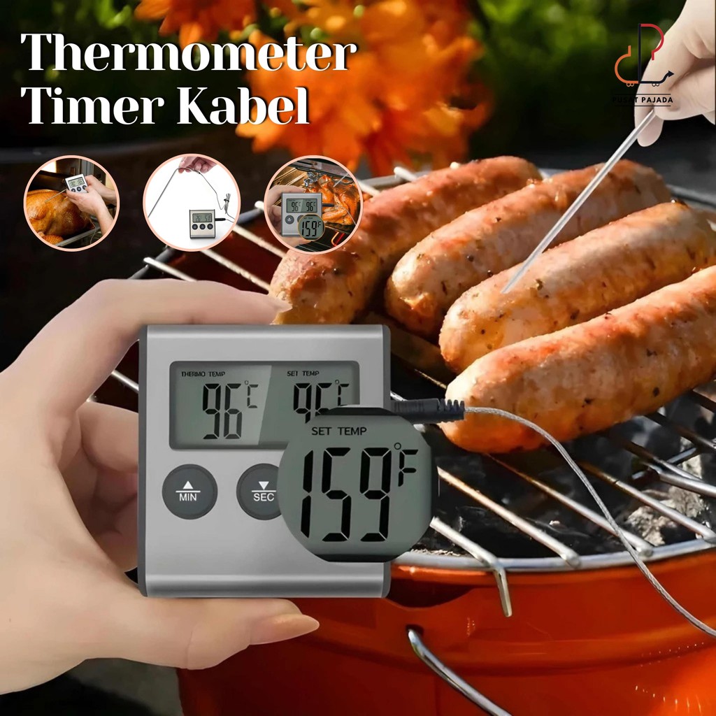Jual Termometer v2 Masak Kopi Oven Air Minyak Daging digital Kabel ...