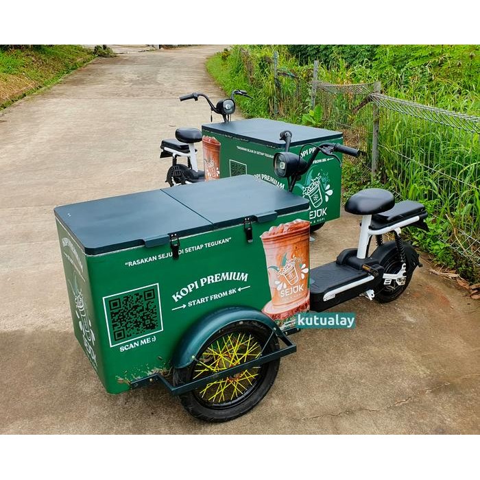 Jual Custom Gerobak Sepeda Listrik untuk Kopi Keliling Es Starling ...