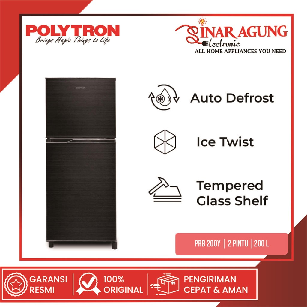 Jual POLYTRON PRB 200Y KULKAS 2 PINTU HEMAT ENERGI 200 LITER - GARANSI ...