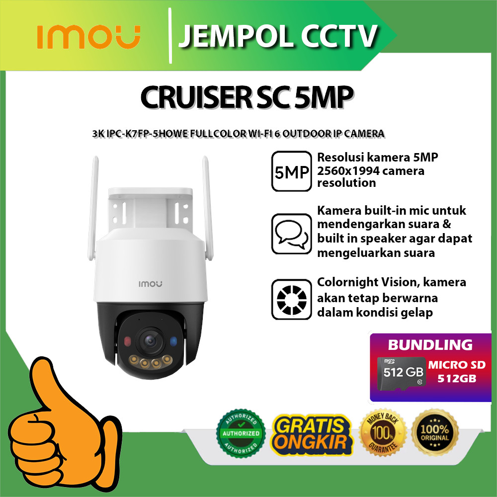 Jual IMOU CRUISER SC 5MP 3K IPC-K7FP-5HOWE FULLCOLOR WI-FI 6 OUTDOOR IP ...