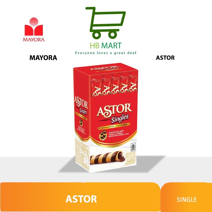 Jual ASTOR SINGLE 1box isi 20stiks/COKLAT ASTOR / ASTOR SINGLES WAFER ...