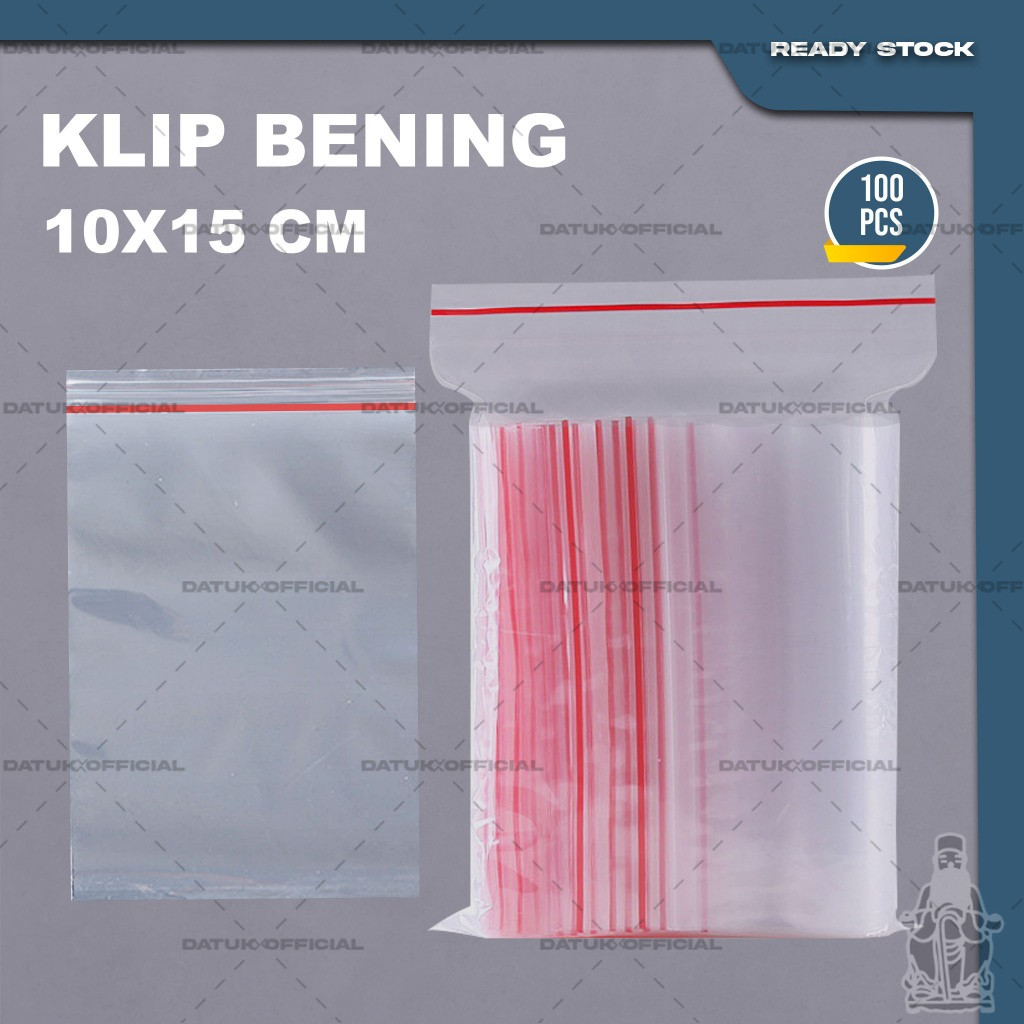 Jual Plastik Klip Ziplock Bening Ukuran 10X15 1 Pack Isi 100 Pcs ...