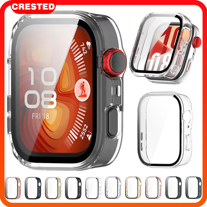 Jual Tempered Glass Hard Plastic Bumper Case for Huawei Watch Fit 4/4 ...